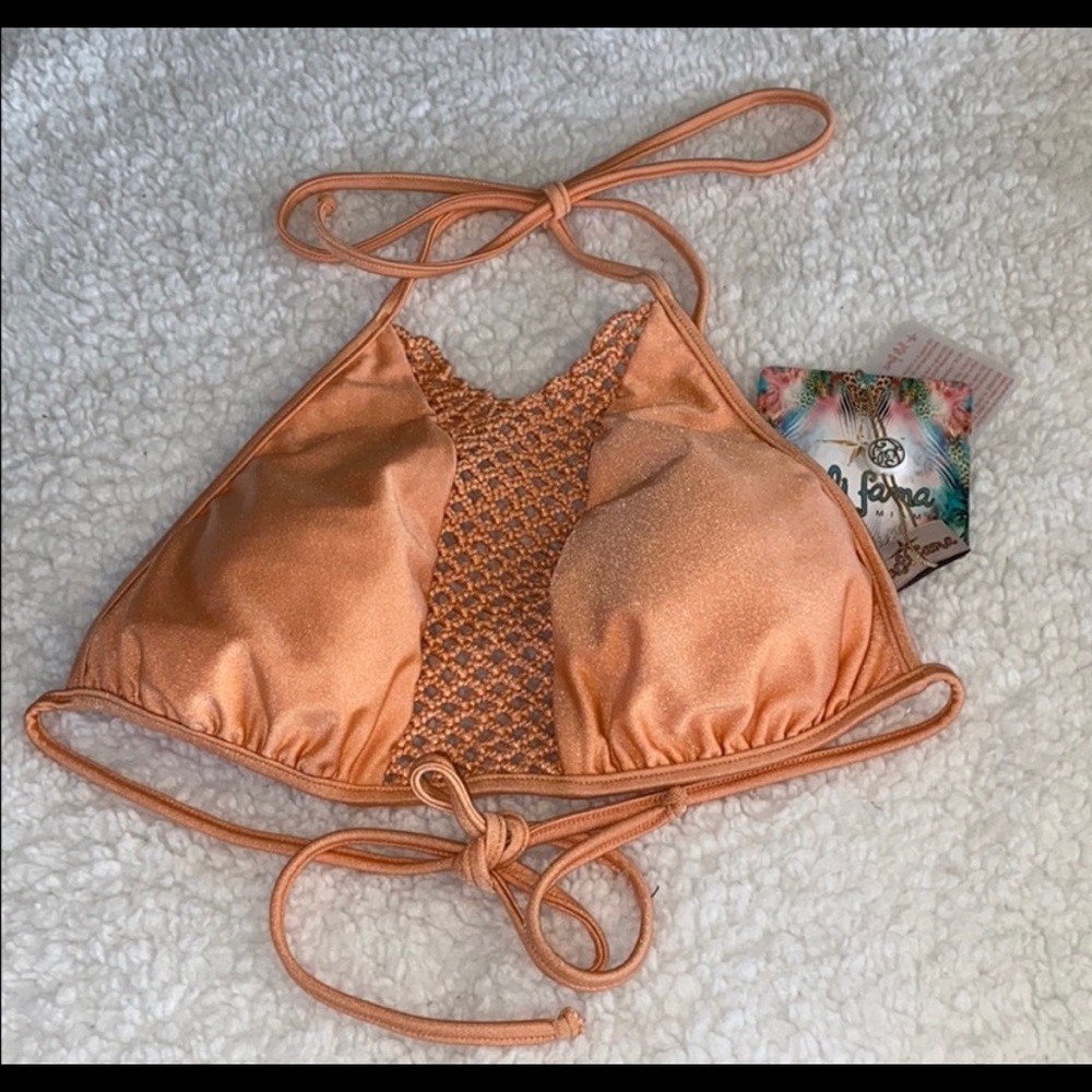 Luli Fama Crochet Loops Center Halter Top - Gem